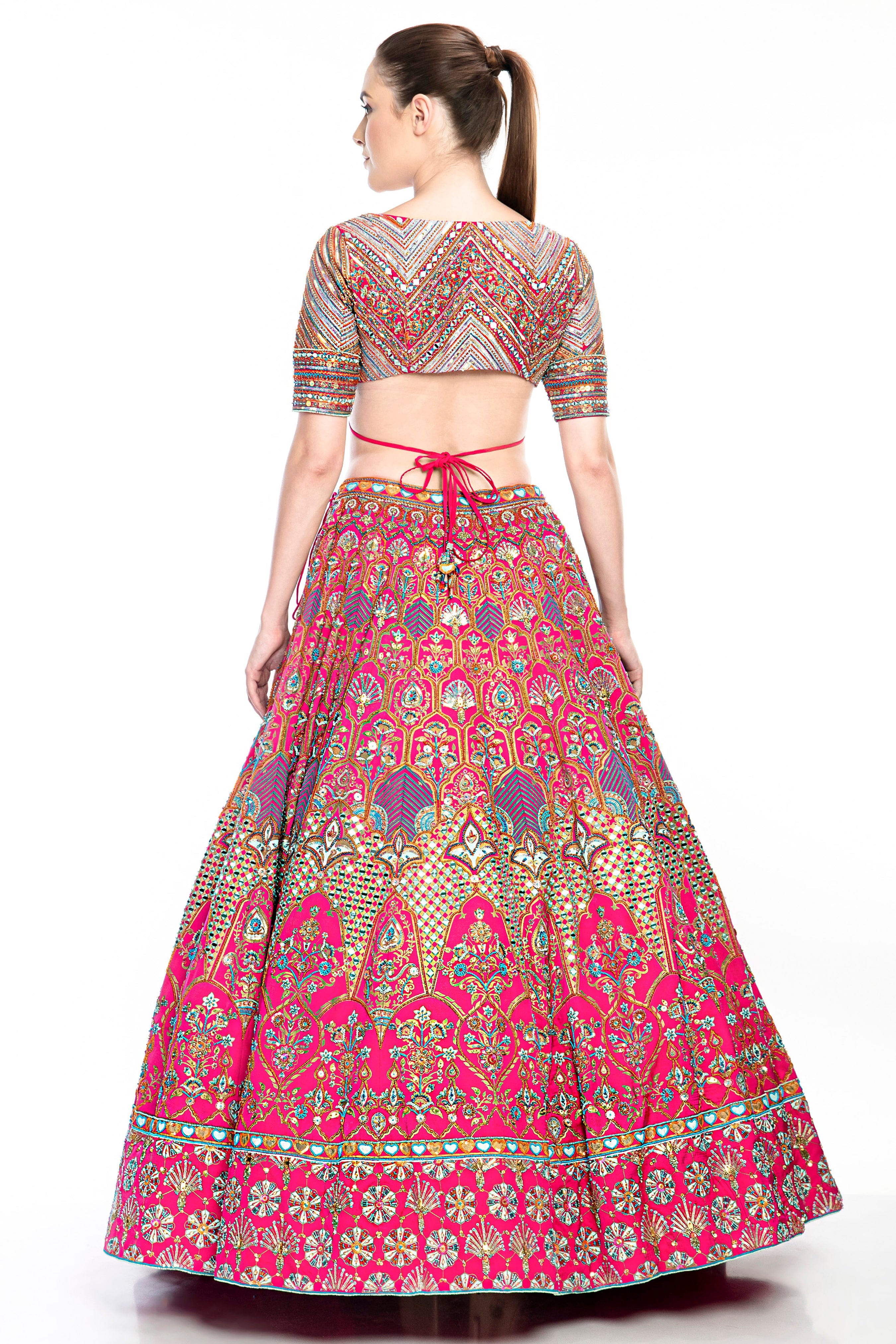 Buy Kashni Lehenga Set, Indian Ethnic Pink Lehenga Dress for Dubai ...